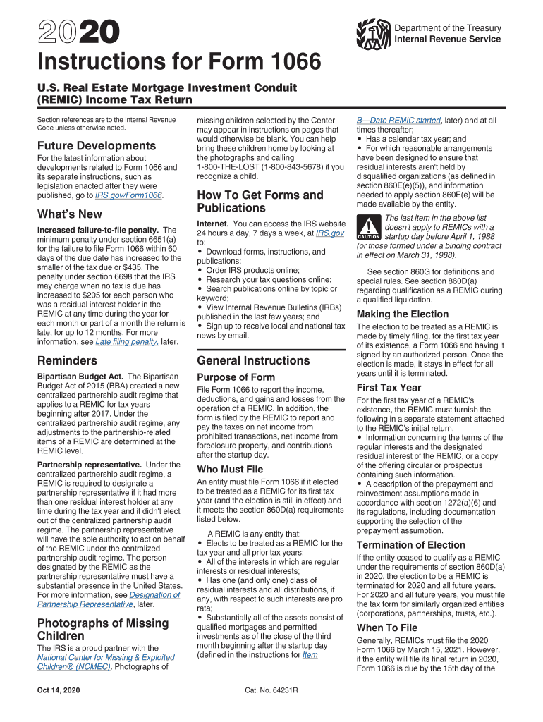 Fillable Online form 1066 instructions Fax Email Print - pdfFiller