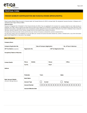 Fillable Online PROPOSAL FORM - etiqa.com.my Fax Email Print - pdfFiller