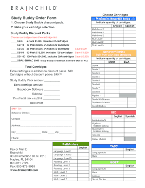 Fillable Online Study Buddy Order Form - HubSpot Fax Email Print ...