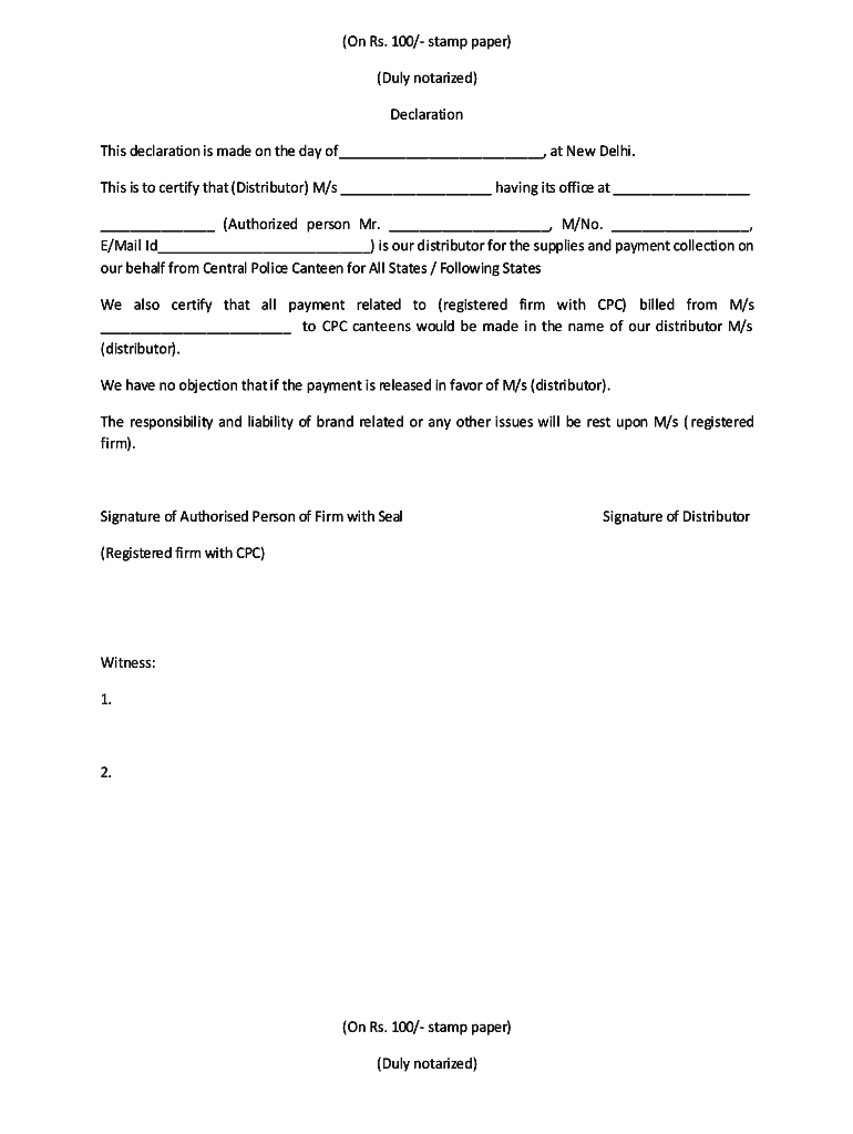 Fillable Online Affidavit / Declaration Certificate Fax Email Print ...