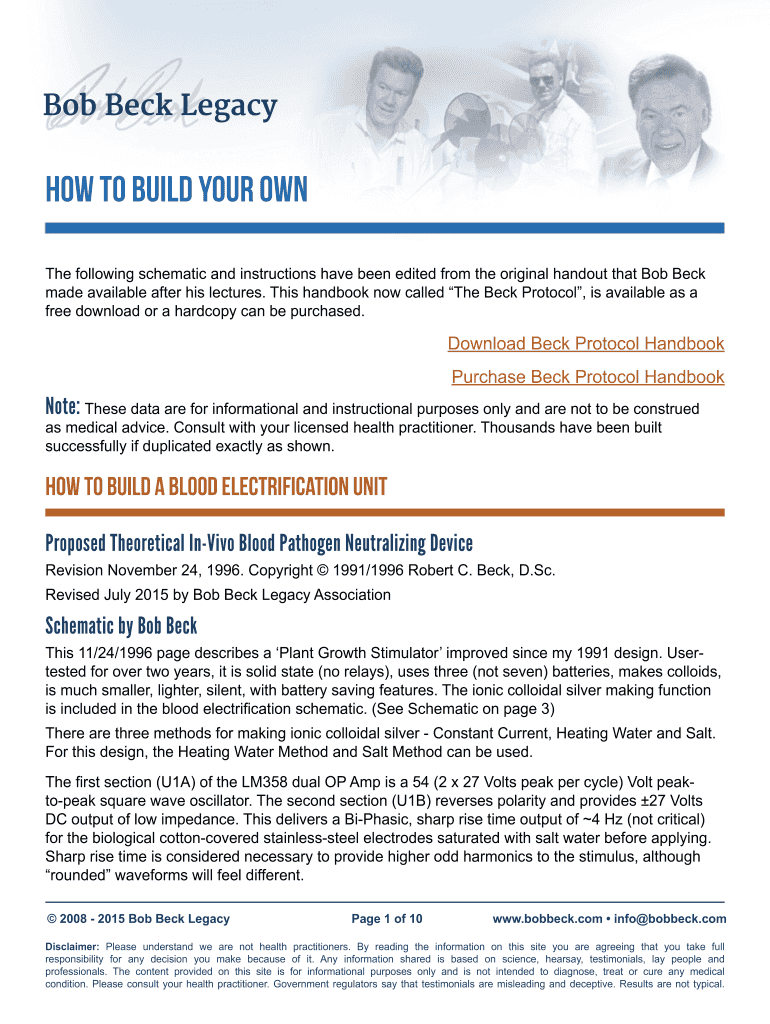 Bob Beck Protocol - Fill Online, Printable, Fillable, Blank | pdfFiller