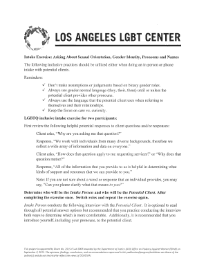 Fillable Online publichealth lacounty Intake Exercise: Asking About ...