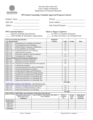 Fillable Online PPS School Counseling Credential Approved Program ...