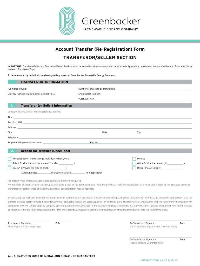 Fillable Online ACCOUNT TRANSFER (RE-REGISTRATION) FORM TRANSFEROR/SELLER SECTION Fax Email ...