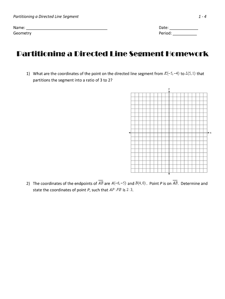 Fillable Online Partitioning a Directed Line Segment Homework Fax Email ...