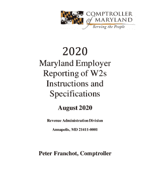 Fillable Online Maryland W-2 FormMD Form W-2 & MW508 Filing ...