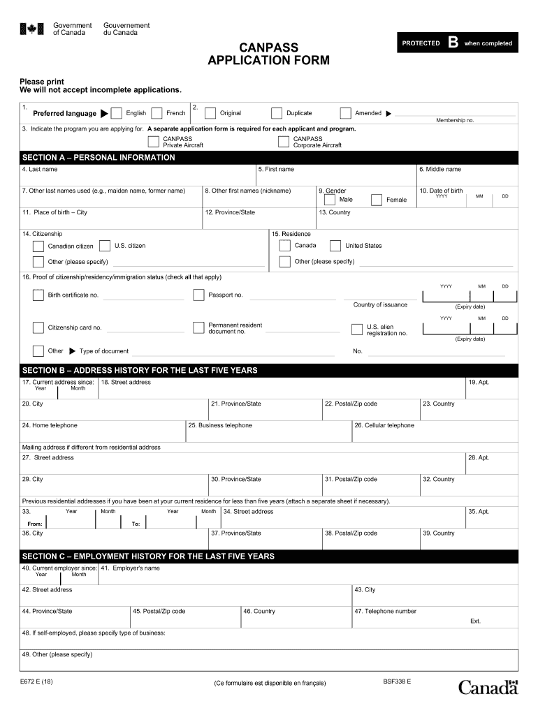 Canada E672 E 2018 - Fill and Sign Printable Template Online | US Legal ...