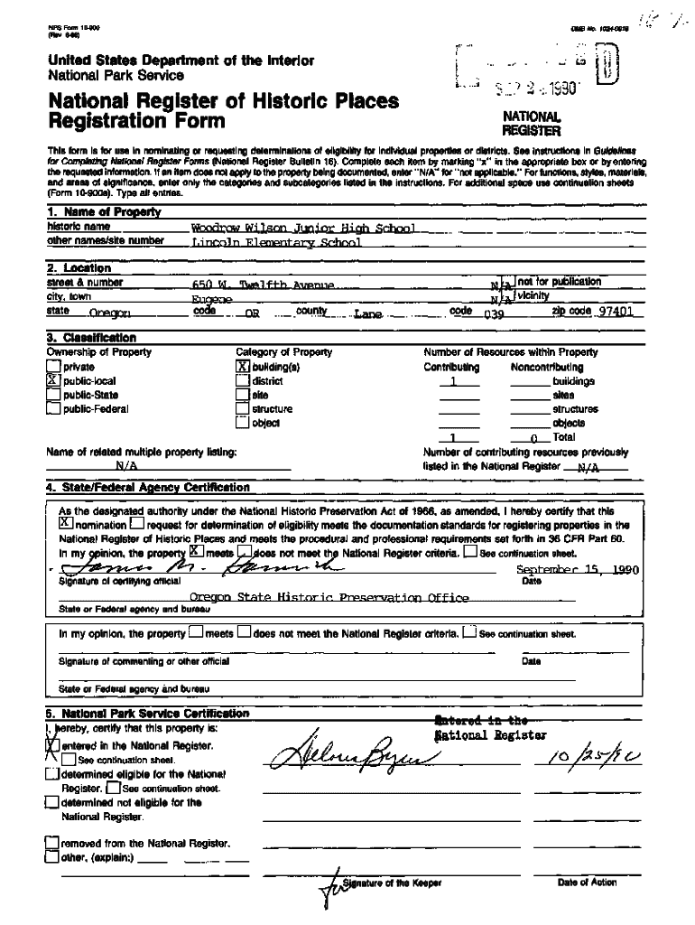 Fillable Online L3 National Park Service National Register of Historic ...