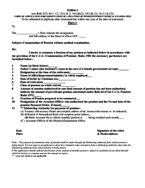 Fillable Online form 1-a form of application for commutation of a ...