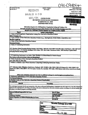 Fillable Online WASHINGTON D.C 20549 AMENDED FORM 19b-4e 10048103 ...