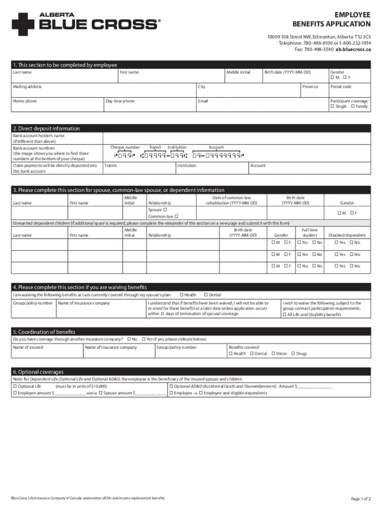 Blue Cross Forms Alberta - Fill Online, Printable, Fillable, Blank ...