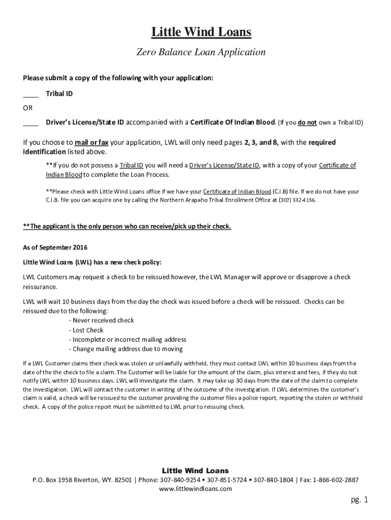 Little wind loans application: Fill out & sign online | DocHub