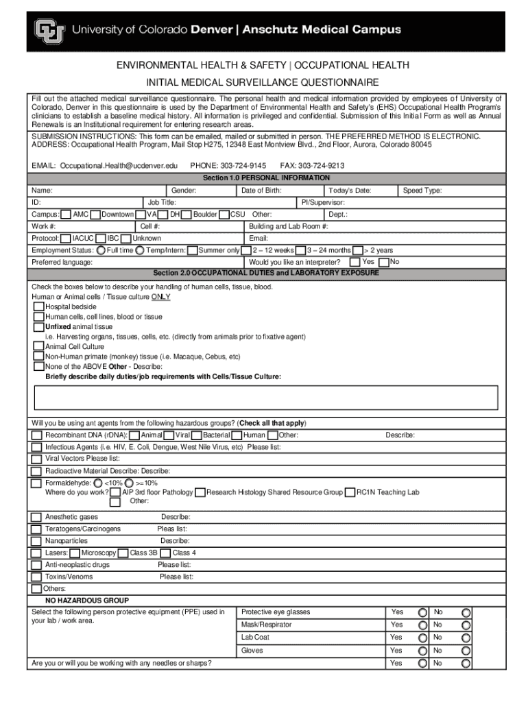 Fillable Online What is Environmental Health and Safety (EH&S) (EHS ...
