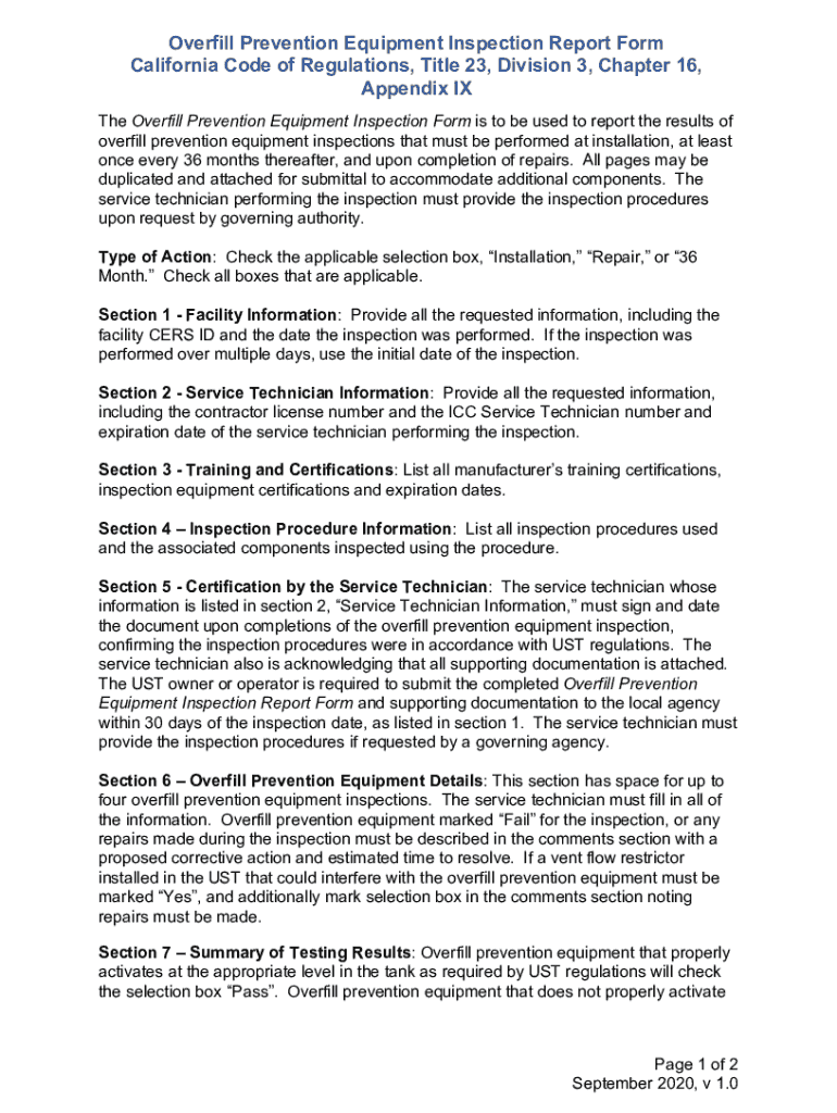 Fillable Online Overall Prevention Equipment Inspection Report Form Fax ...