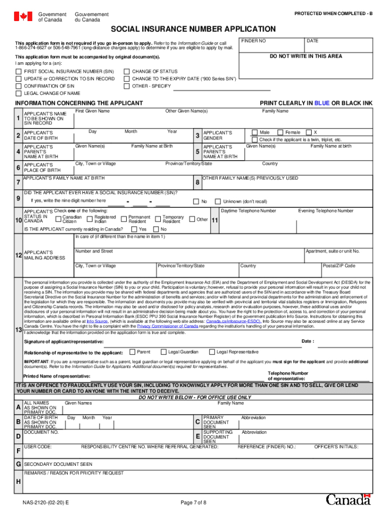 2020-2025 Form Canada NAS-2120 Fill Online, Printable, Fillable, Blank ...