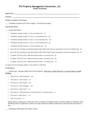Fillable Online 2020-PMC Tenant Screening Sheet Fax Email Print - pdfFiller