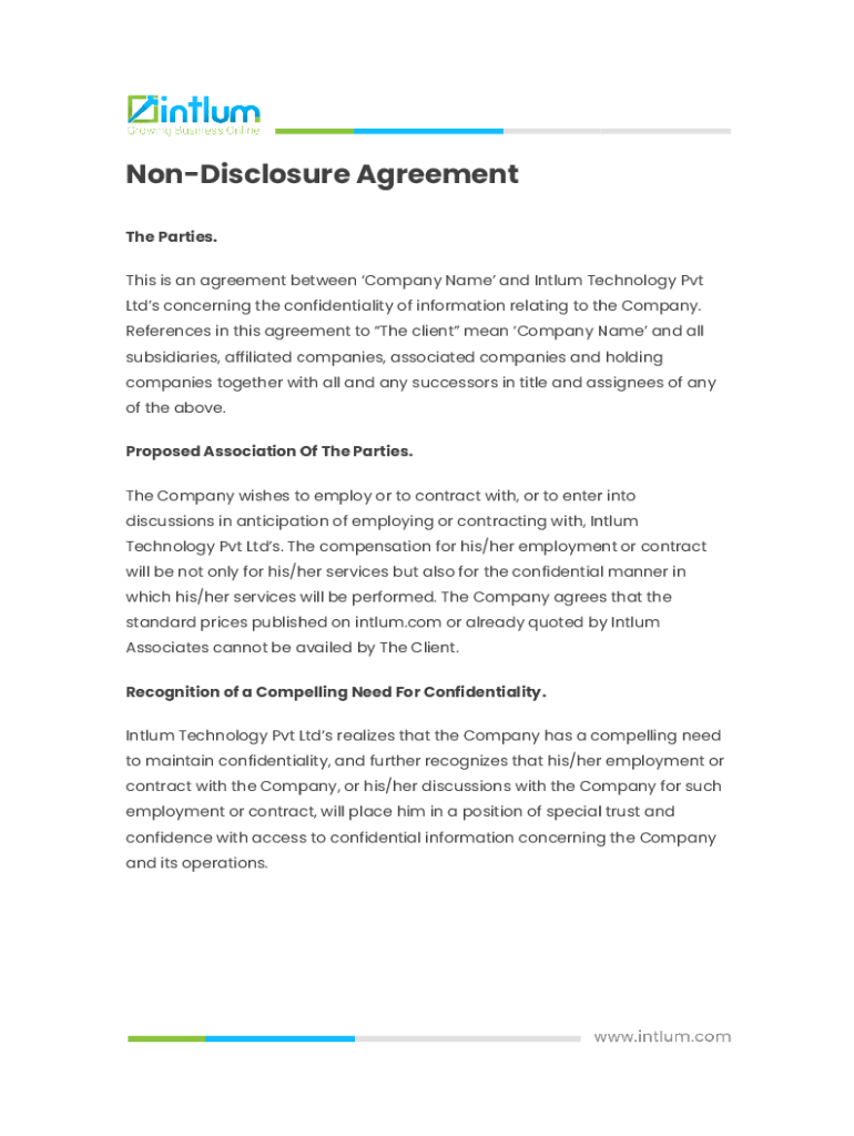 Fillable Online Non Disclosure Agreement - Definition, Examples, Cases ...