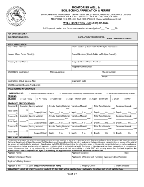 Fillable Online MONITORING WELL & Fax Email Print - pdfFiller
