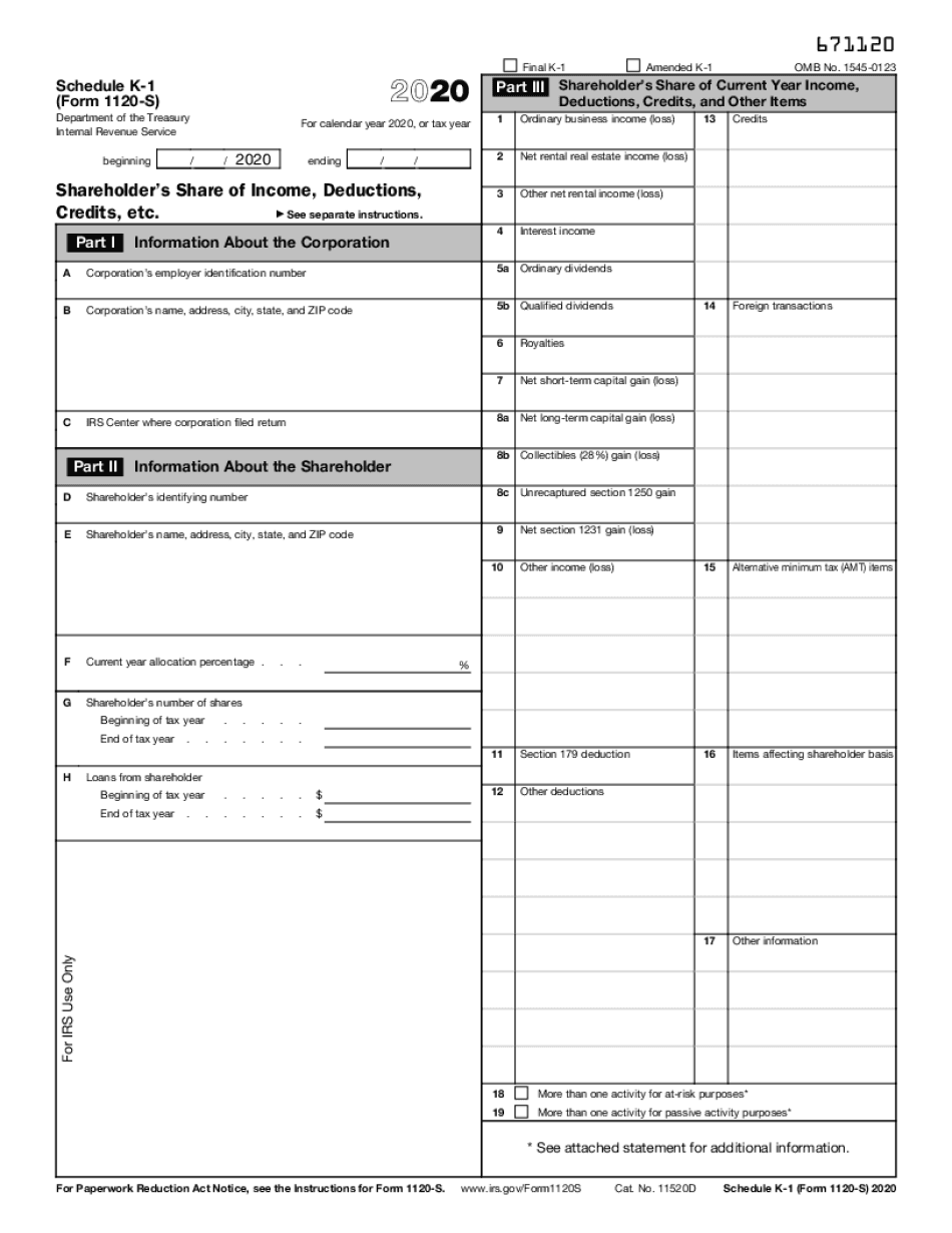 2020 K 1 1120s Fill Online Printable Fillable Blank Form 1120 s 2020 K 1 1120s Fill Online Printable Fillable Blank Form 1120 s