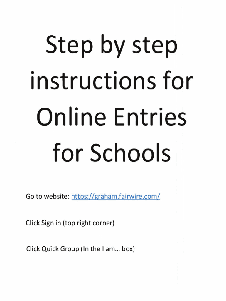 Fillable Online Step by step instructions for Online Entries for ...