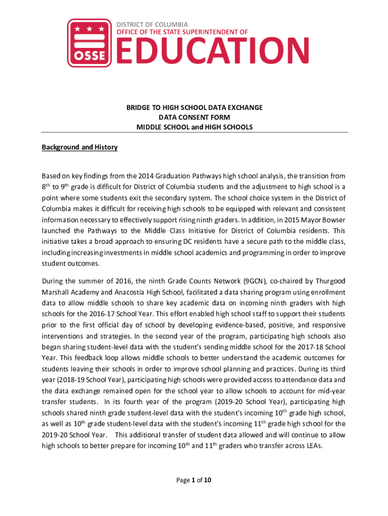 Fillable Online osse dc 2020 Bridge to HS Data Consent Form FINAL.docx ...