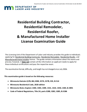 Fillable Online Residential Building Contractor - Minnesota Department ...