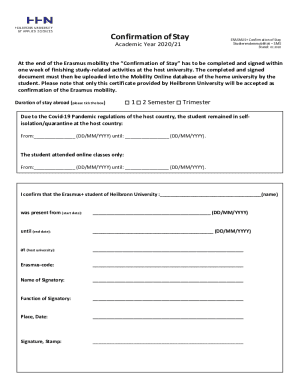 Fillable Online Confirmation of Stay Fax Email Print - pdfFiller