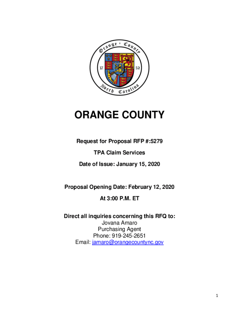 Fillable Online PDF Orange County Government Request for Proposal RFP ...