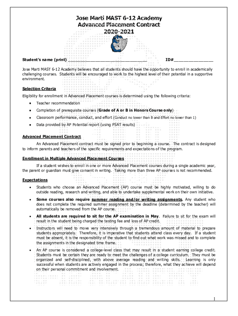 Fillable Online Jose Marti MAST 6-12 Academy Home of the Silver Knights ...