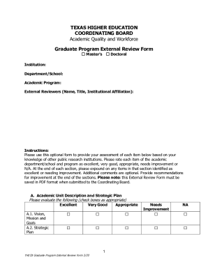 Fillable Online Graduate Program External Review Form Fax Email Print ...