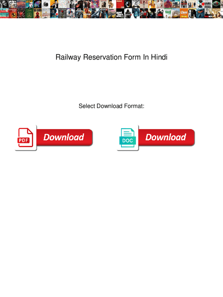 Railway Reservation Form In Hindi Pdf Download - Fill Online, Printable ...