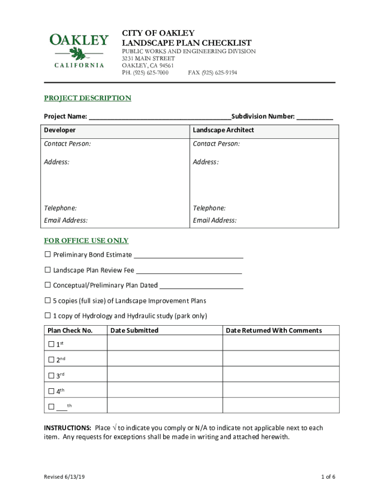 CHECKLIST - Landscape Plan Review doc: Fill out & sign online | DocHub