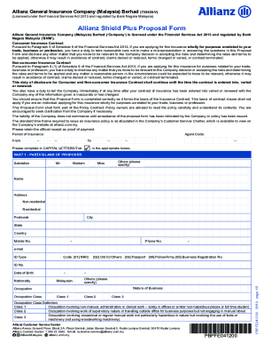 Fillable Online Allianz General Insurance Company (Malaysia) Berhad ...