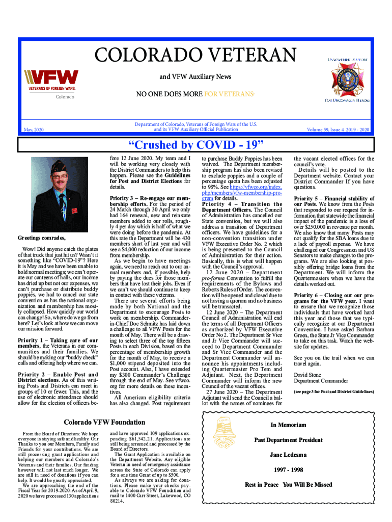Fillable Online and VFW Auxiliary News Fax Email Print - pdfFiller