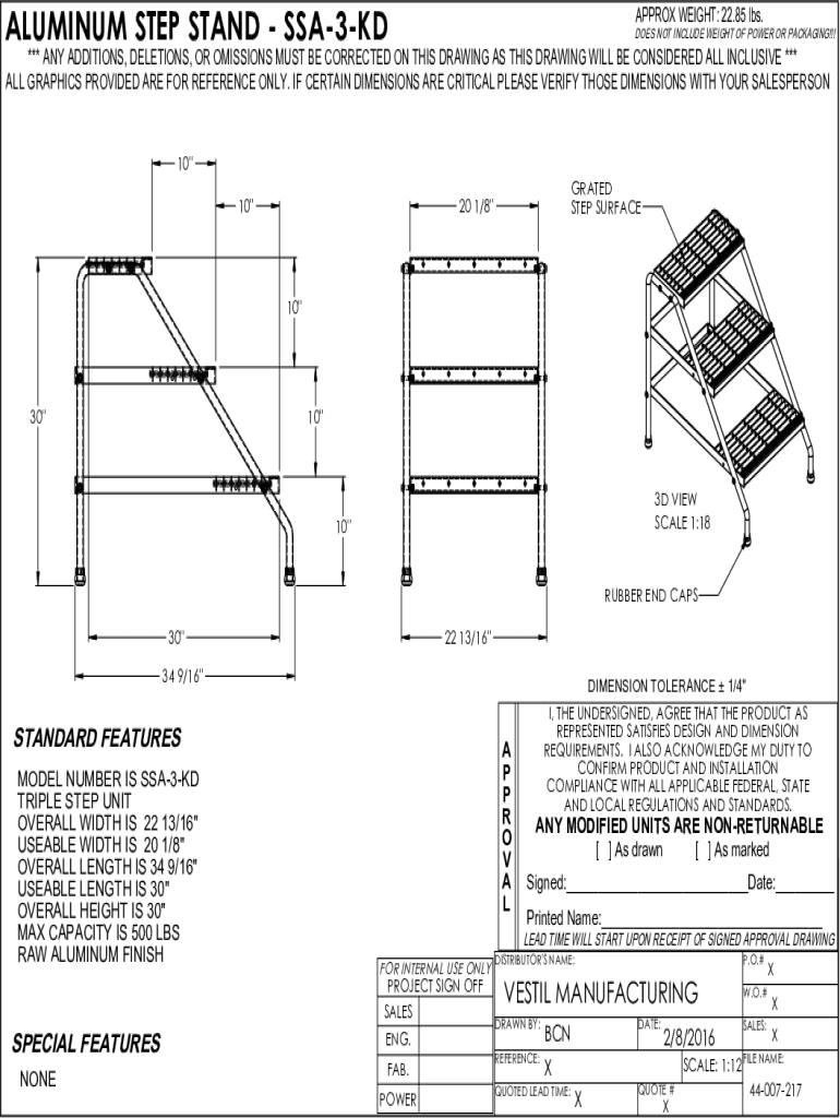 Fillable Online 2 ft. Aluminum Extra-Wide Work Stand Step Ladder with ...