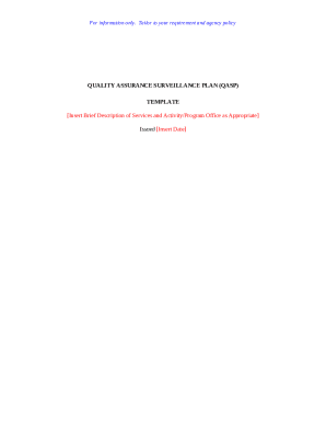 Sample: Quality Assurance Surveillance Plan - GSA.gov Doc Template ...