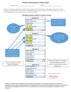 Fillable Online Transfer Pathway Map for Allied Health Fax Email Print ...