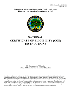 Fillable Online The National Certificate of Eligibility Instructions ...