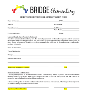 Fillable Online DIABETES MEDICATION SELF-ADMINISTRATION FORM Fax Email ...