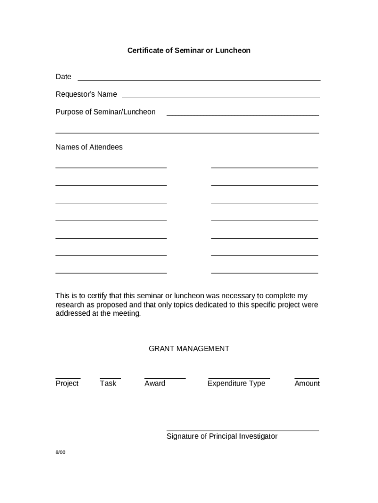 Sample Certificate of Participation in Seminar: 12 ... Doc Template ...
