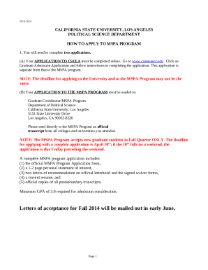 HOW TO APPLY TO MSPA PROGRAM Doc Template | pdfFiller