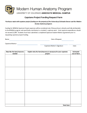 Fillable Online Capstone Project Funding Request Form Fax Email Print ...