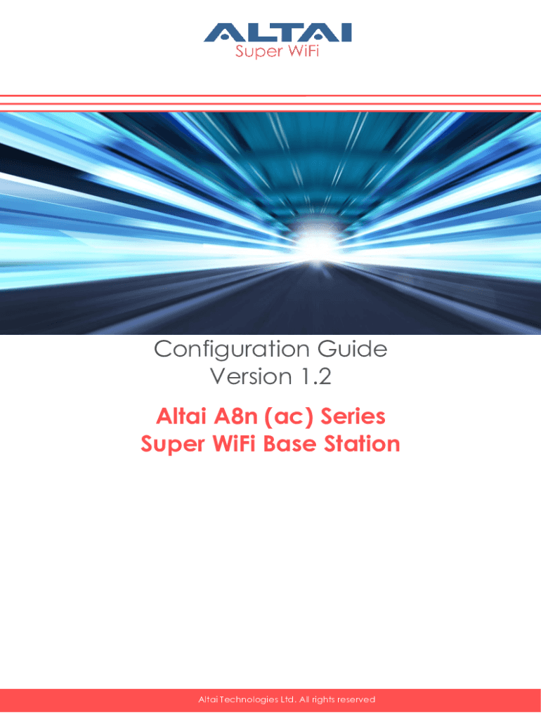 Fillable Online WA8011NAC-X Altai A8n (ac) Super WiFi Base Station User ...