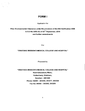 Fillable Online FORM I - Environmental Clearance Fax Email Print ...