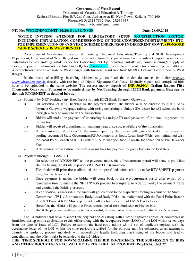 Fillable Online Directorate of Vocational Education & Training Fax ...