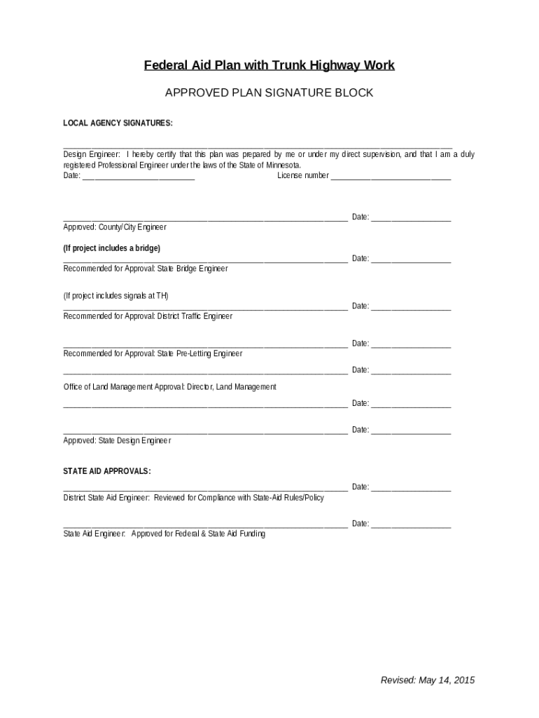 APPROVED PLAN SIGNATURE BLOCK Doc Template | pdfFiller