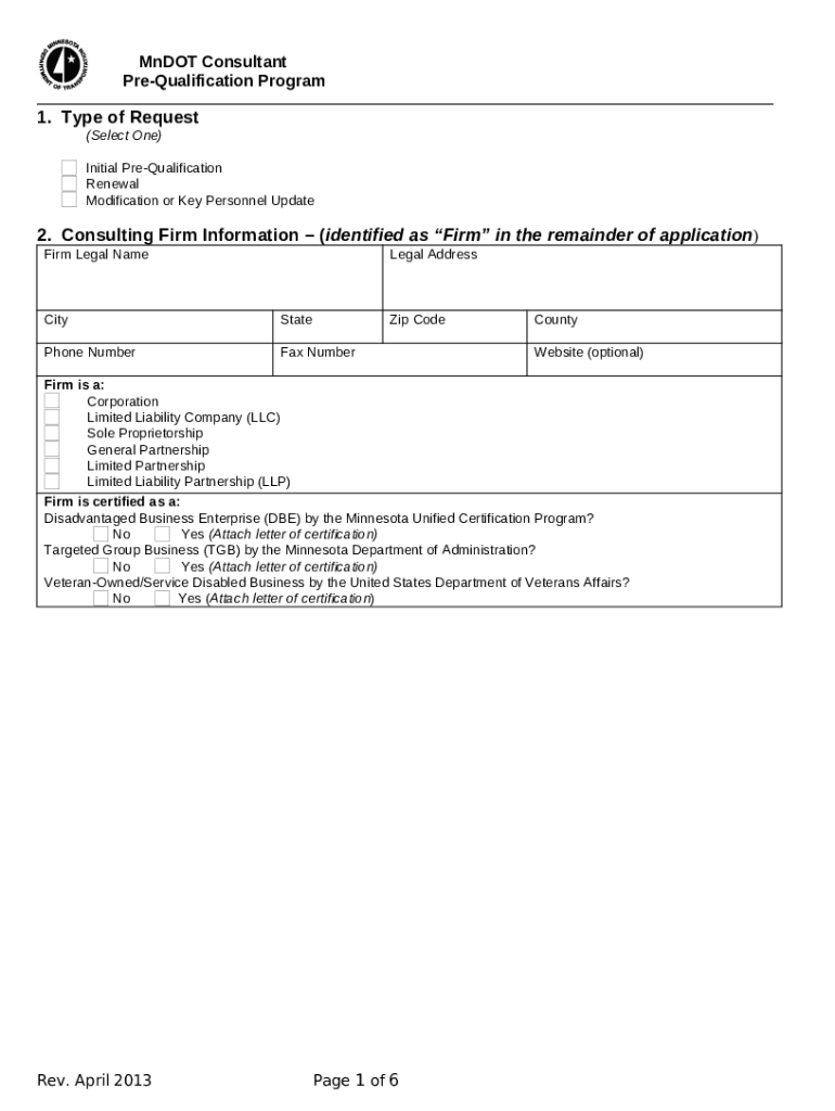 7. Technical Pre-Qualification - Minnesota Department of ... Doc ...