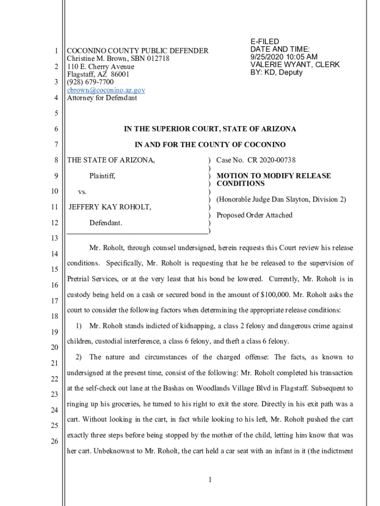 Fillable Online S0300CR202000738 - MOTION: MODIFY RELEASE CONDITIONS ...