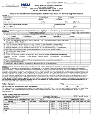 Fillable Online Documented in FLSHOTS by on Fax Email Print - pdfFiller