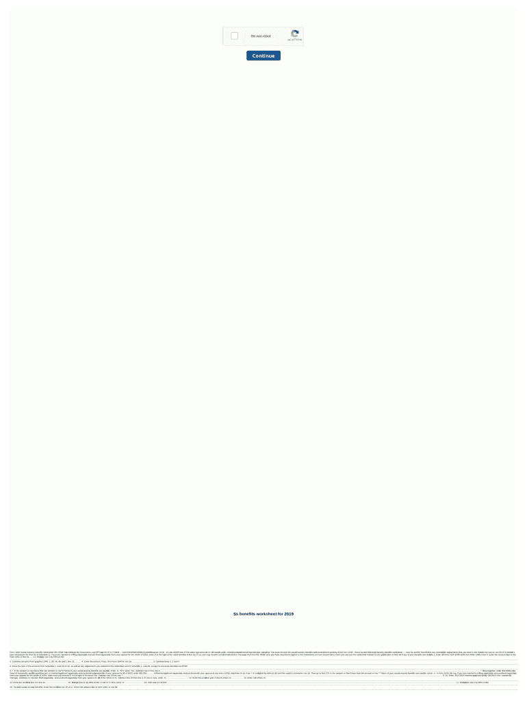 Fillable Online Ss benefits worksheet for 2019. Ss benefits worksheet ...